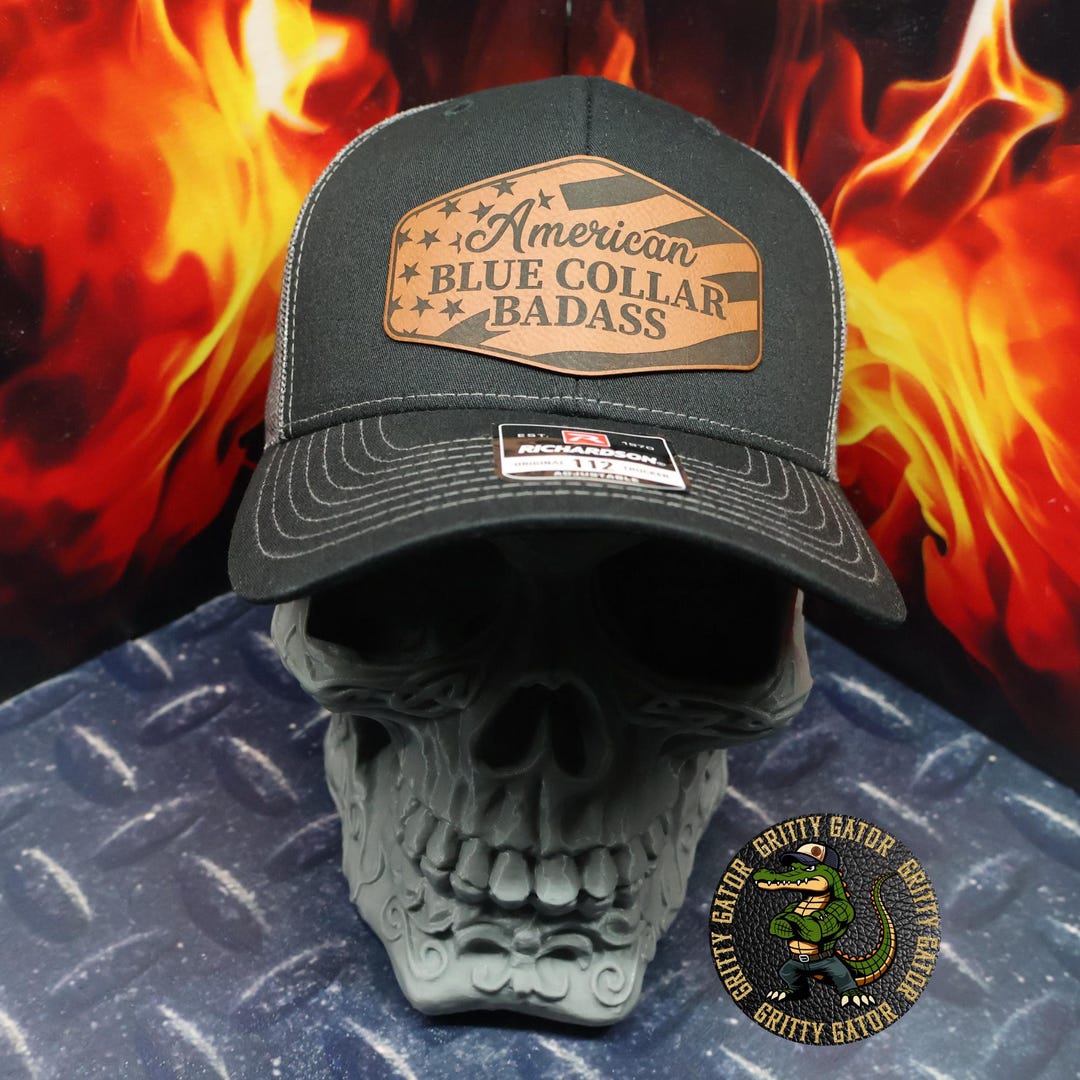 American Blue Collar Badass Patch Hat, Richardson 112 Snapback Trucker ...