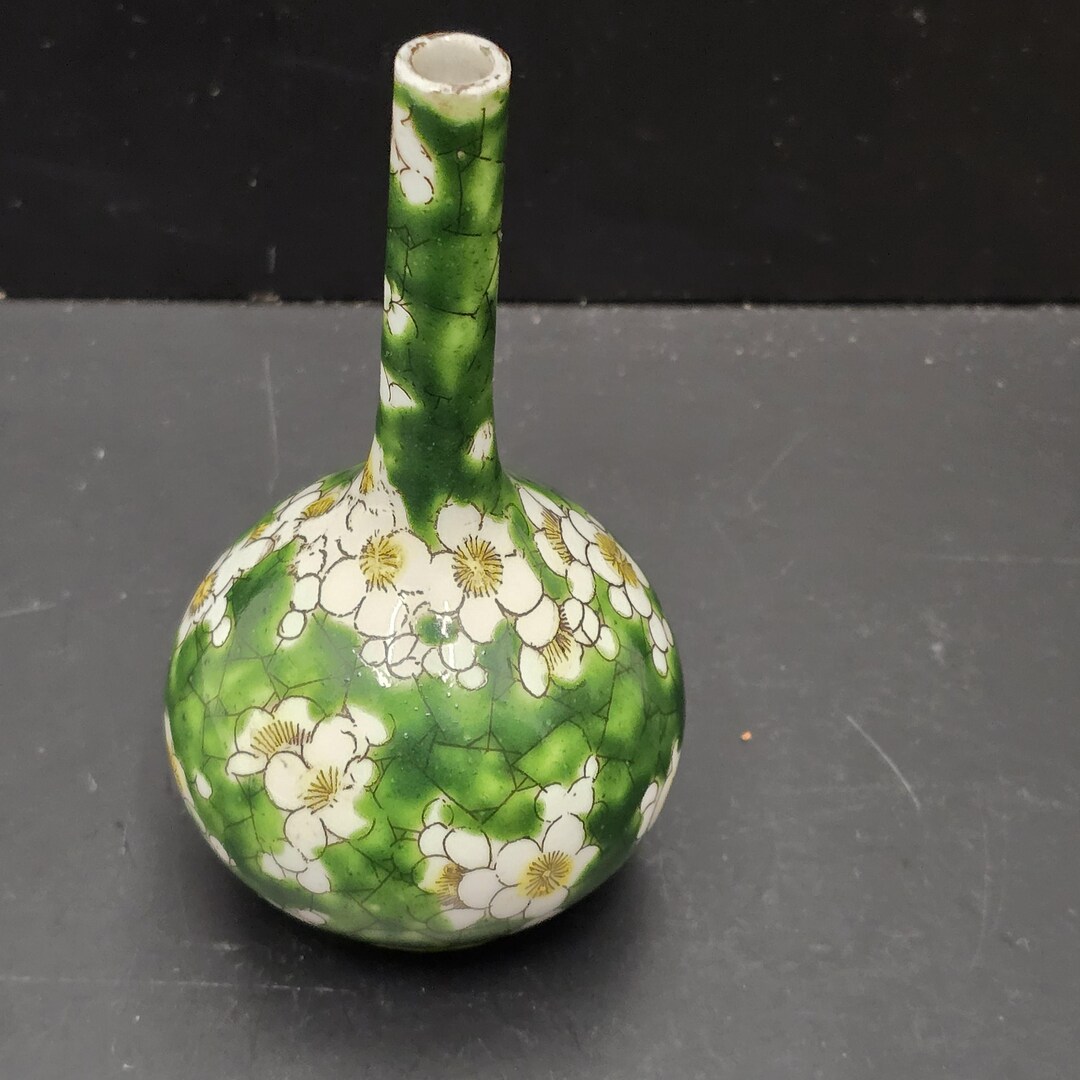 Vintage Japanese Dia Nippon Tashiro Green Bottle Vase 5 Inches - Etsy