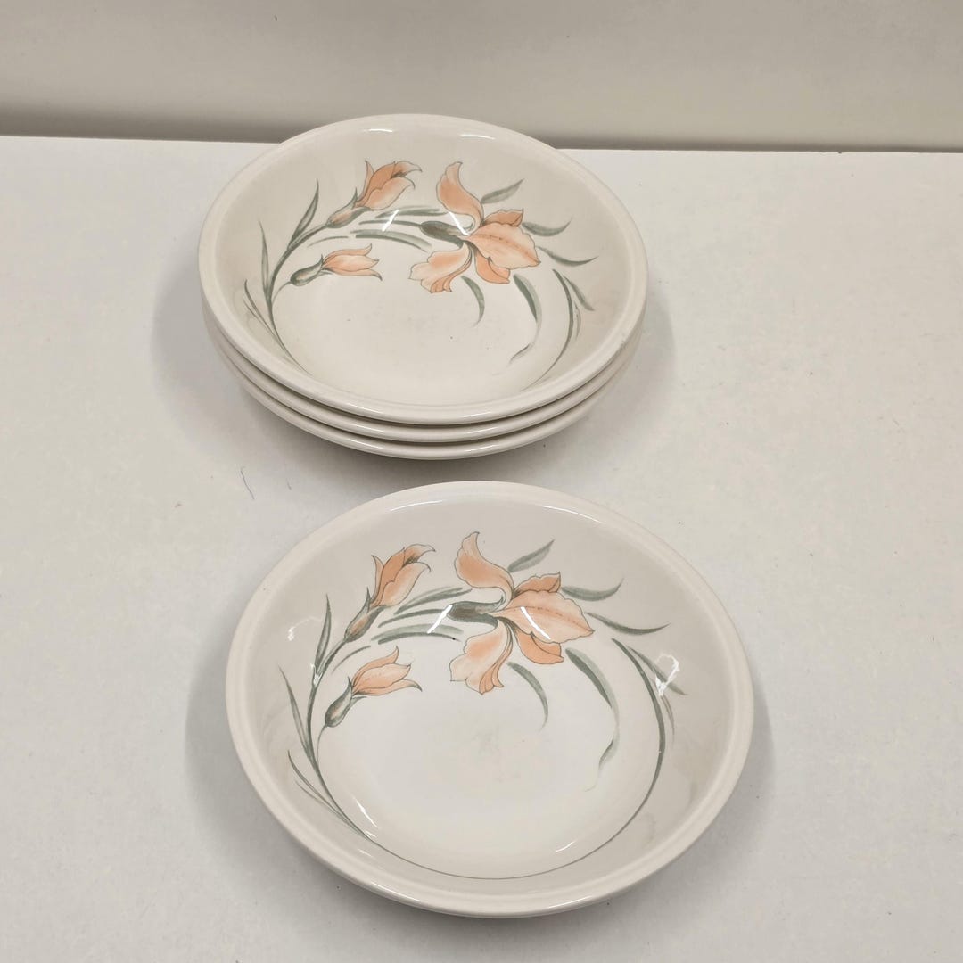 Vintage Biltons Iris Bowls: Saffron Peach Sage Pattern, Set of 4 - Etsy