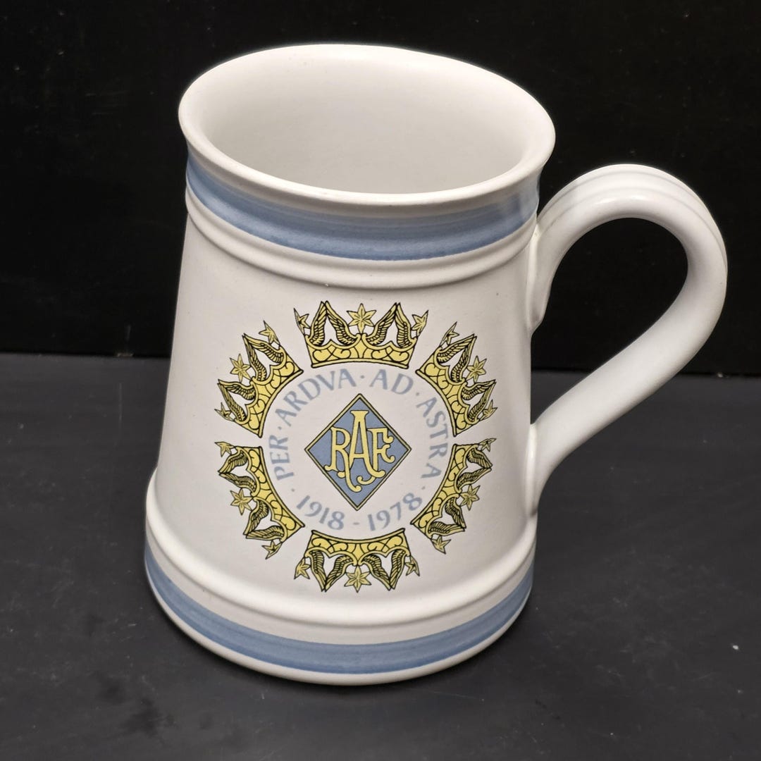 Vintage Denby RAF Diamond Jubilee 1918 - 1978 Pattern Mug Tankard 5 ...