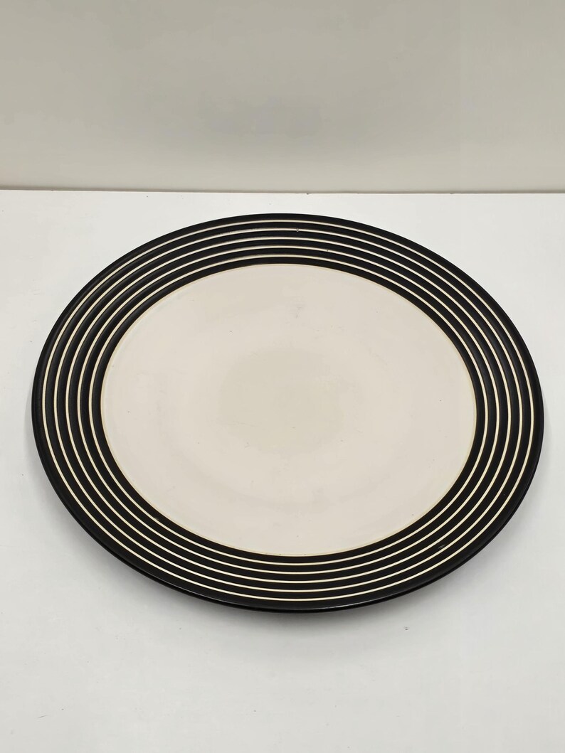 Vintage Denby Intro Black Cream Pattern Dinner Plate 10 7/8 Inches - Etsy