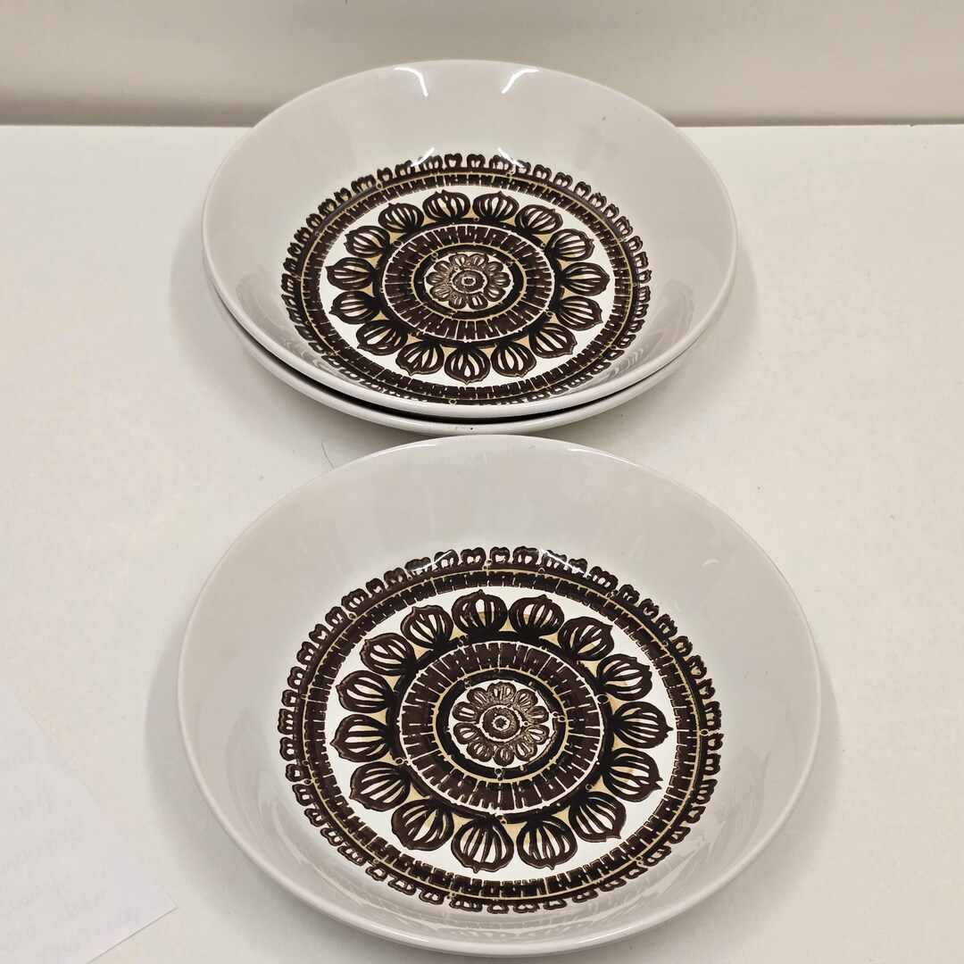 Vintage Biltons Soup Bowls: Brown Onion Flower Pattern, Set of 3 - Etsy