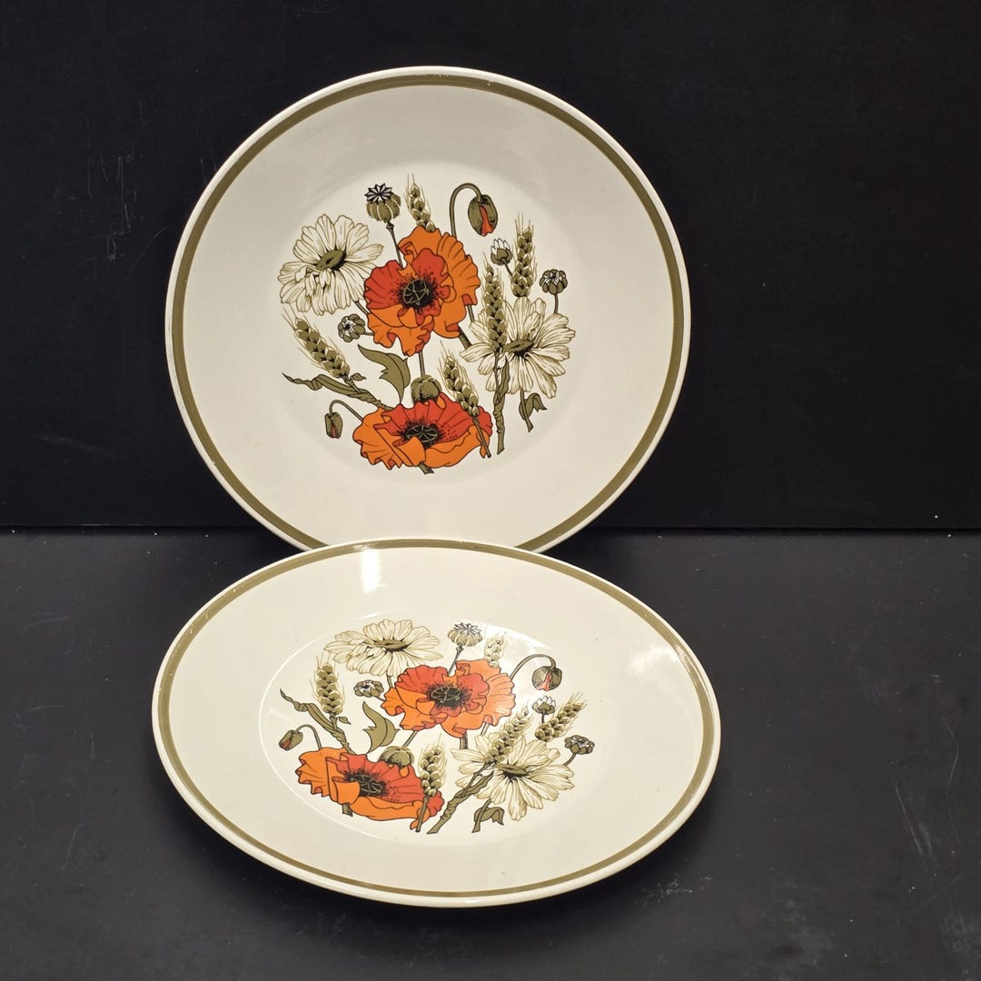 Vintage J G Meakin Poppy Pattern Lot of 2 Plates 7 7/8 Inches - Etsy UK