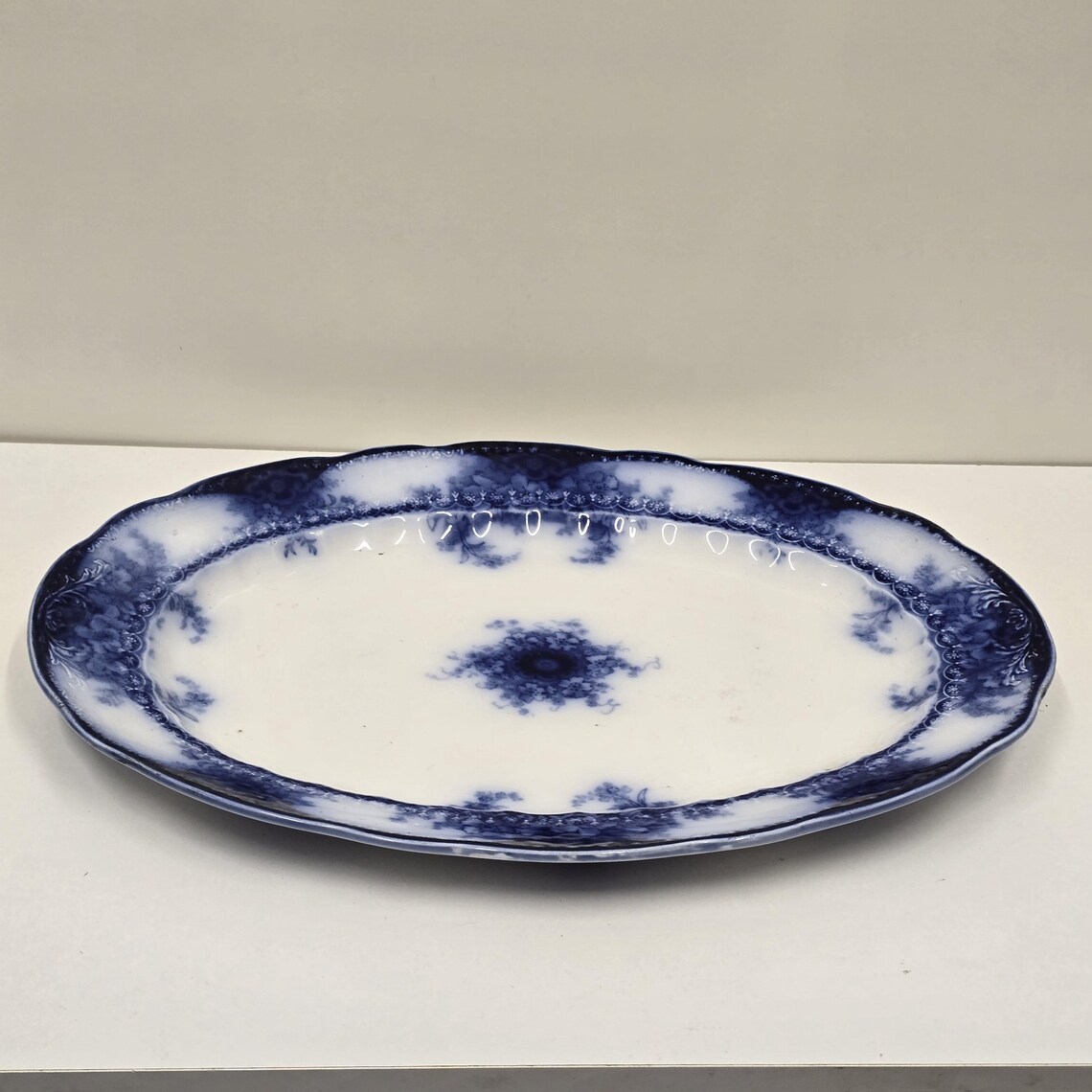 Antique Alfred Meakin Kelvin Blue White Pattern Oval Serving Plate 18 ...