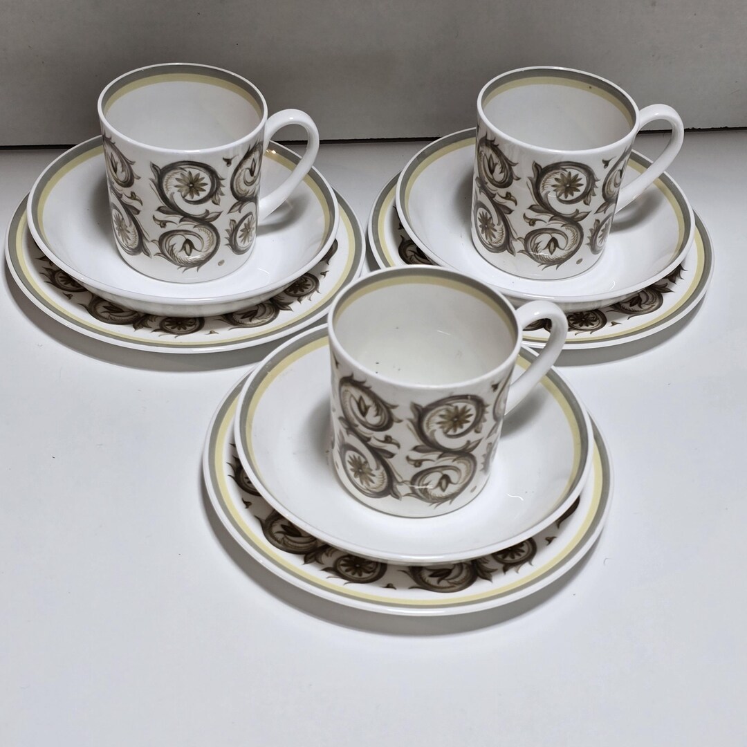 Vintage Wedgwood Susie Cooper Venetia Trio: Coffee Cups, Saucers, Tea ...