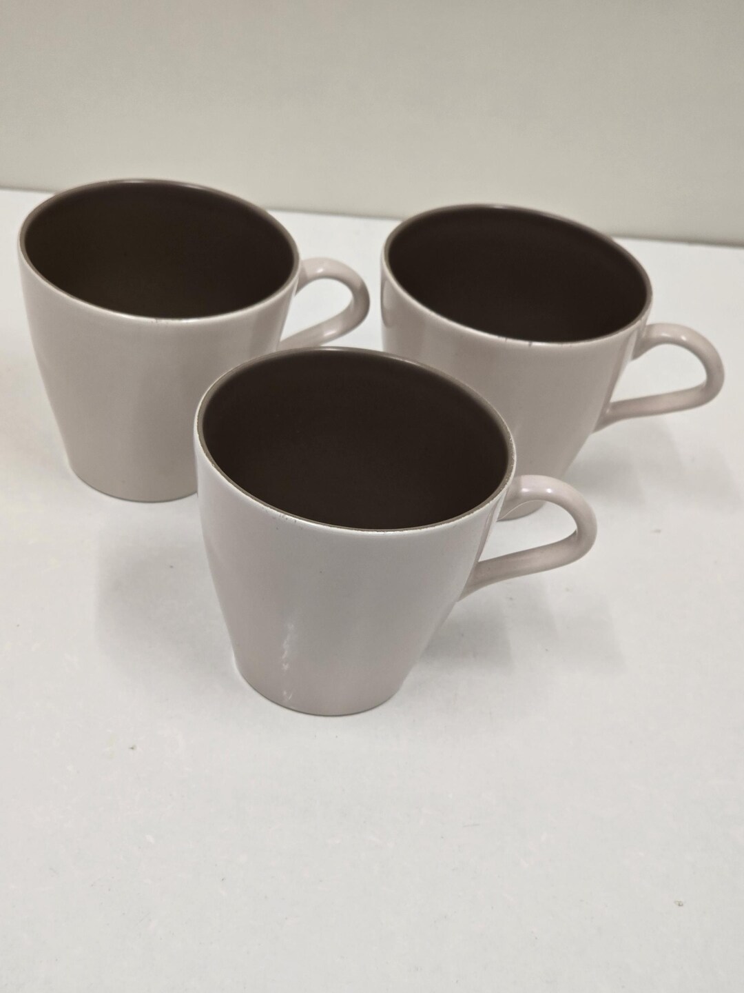 Vintage Poole Pottery Set of 3 Twintone Sepia Mushroom Cups - Etsy