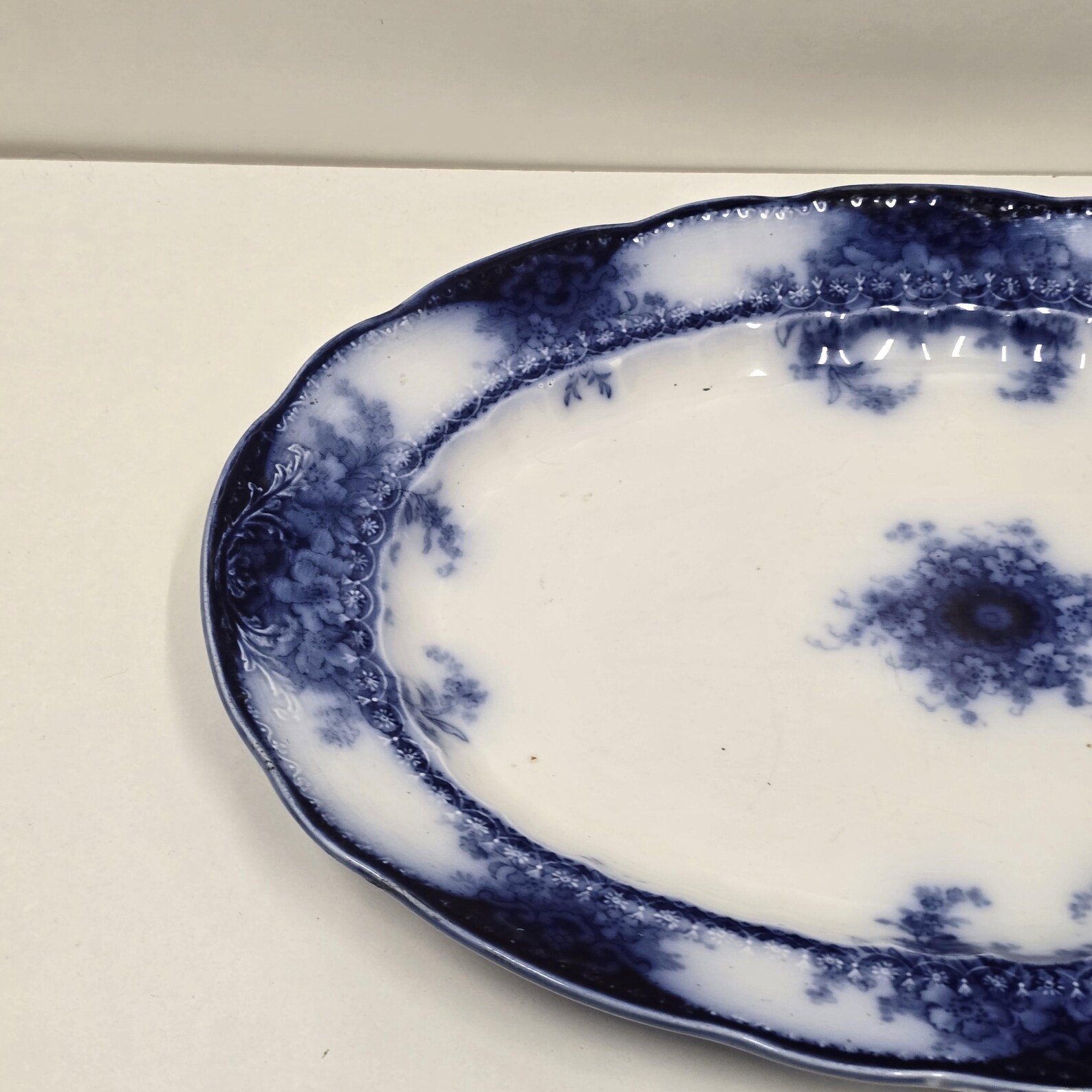 Antique Alfred Meakin Kelvin Blue White Pattern Oval Serving Plate 18 ...