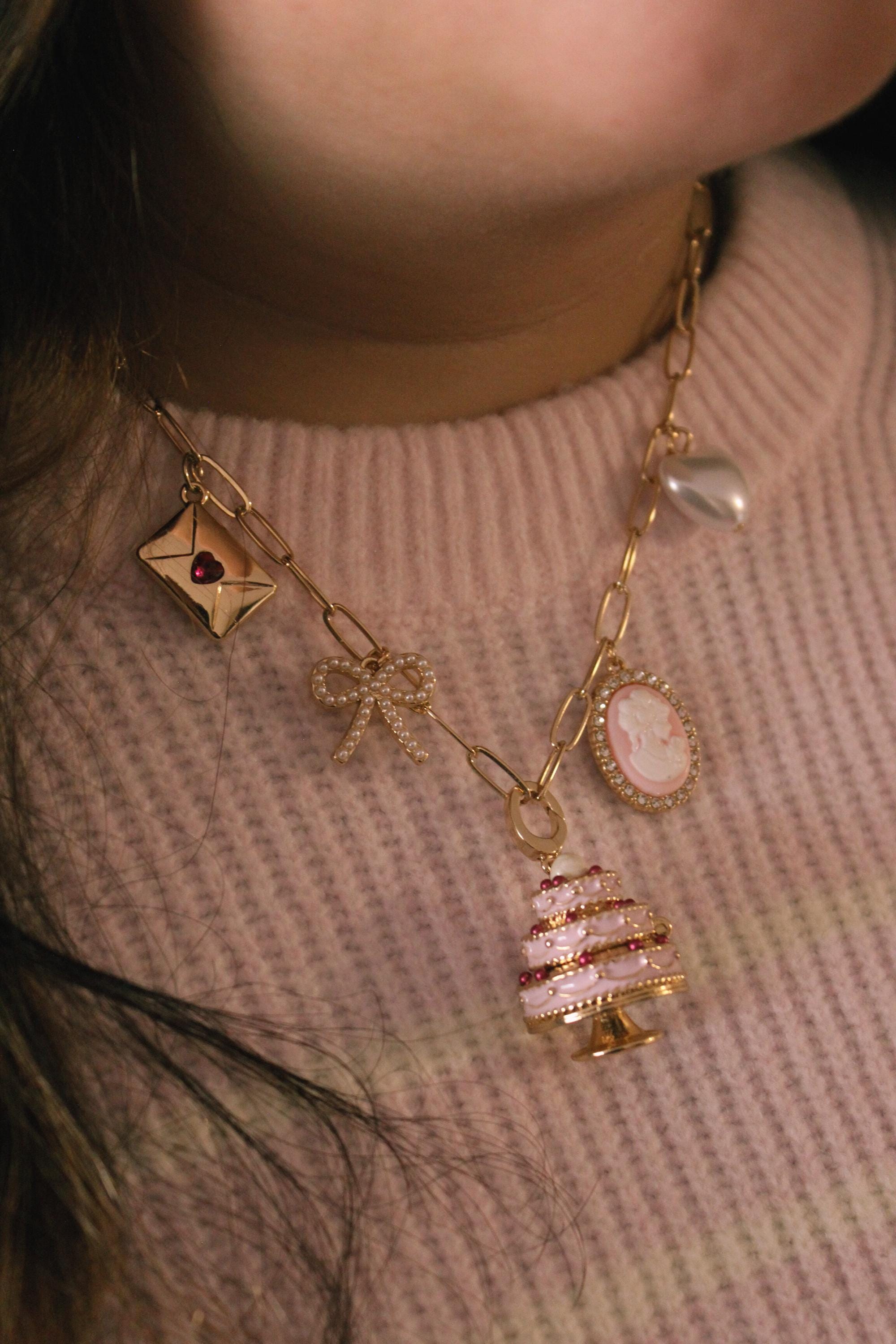 Coquette Marie Antoinette-inspired Paperclip Charm Necklace With ...