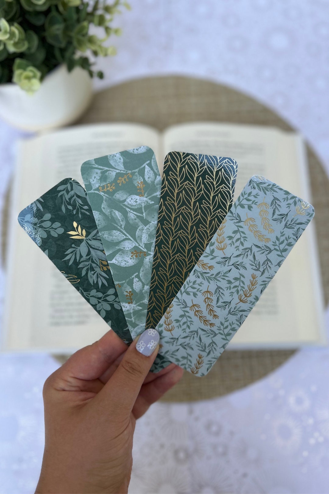 Elegant Leaves Bookmark Collection | Cardstock Bookmarks | Laminated ...