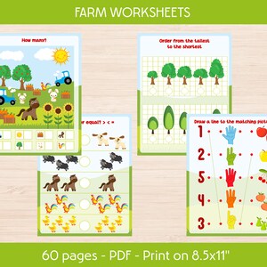 Farm Worksheets (counting 1-5, Find the Diference, Find Identical, Plus ...