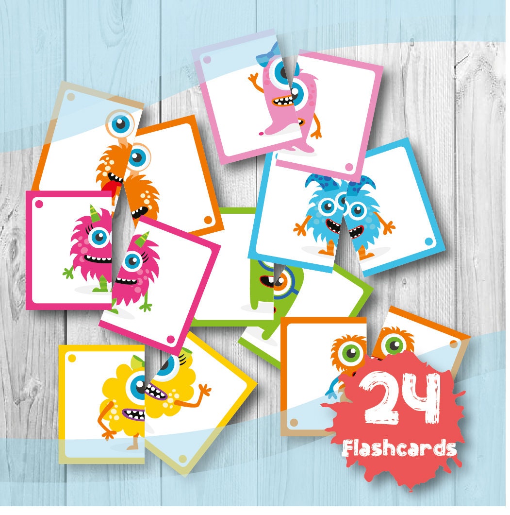 Monsters Matching Game for Kids, Matching Activity, Monsters Games ...