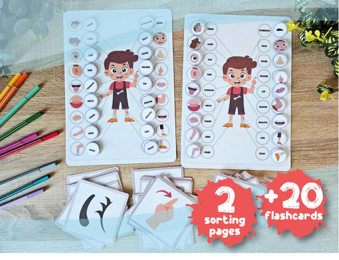 Body Parts Activity for Kids, Body Parts Matching Activity Printable ...