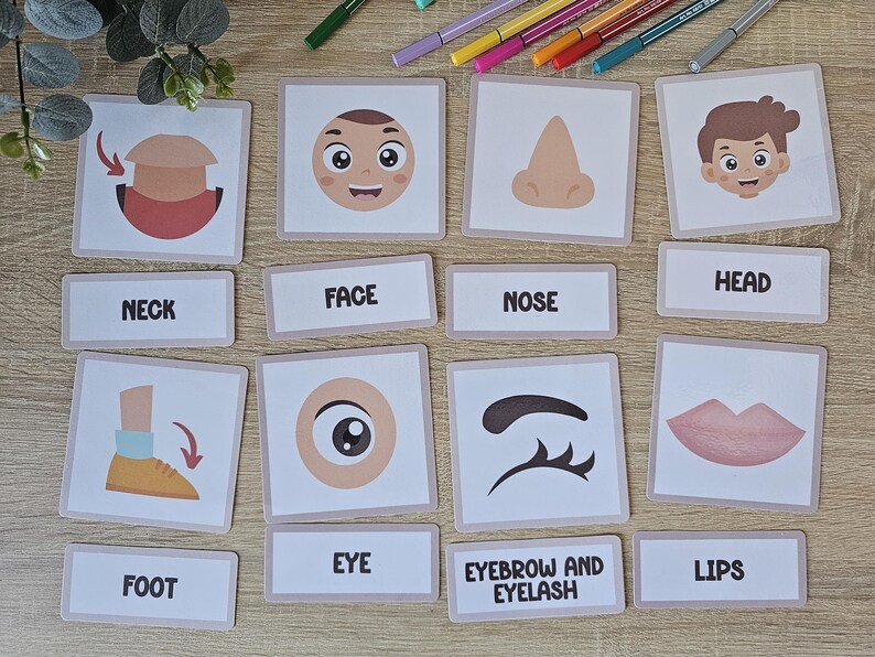 Body Parts Activity for Kids, Body Parts Matching Activity Printable ...