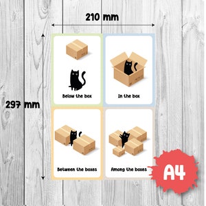 Prepositions Digital Printable Flashcards, Printable Positional ...