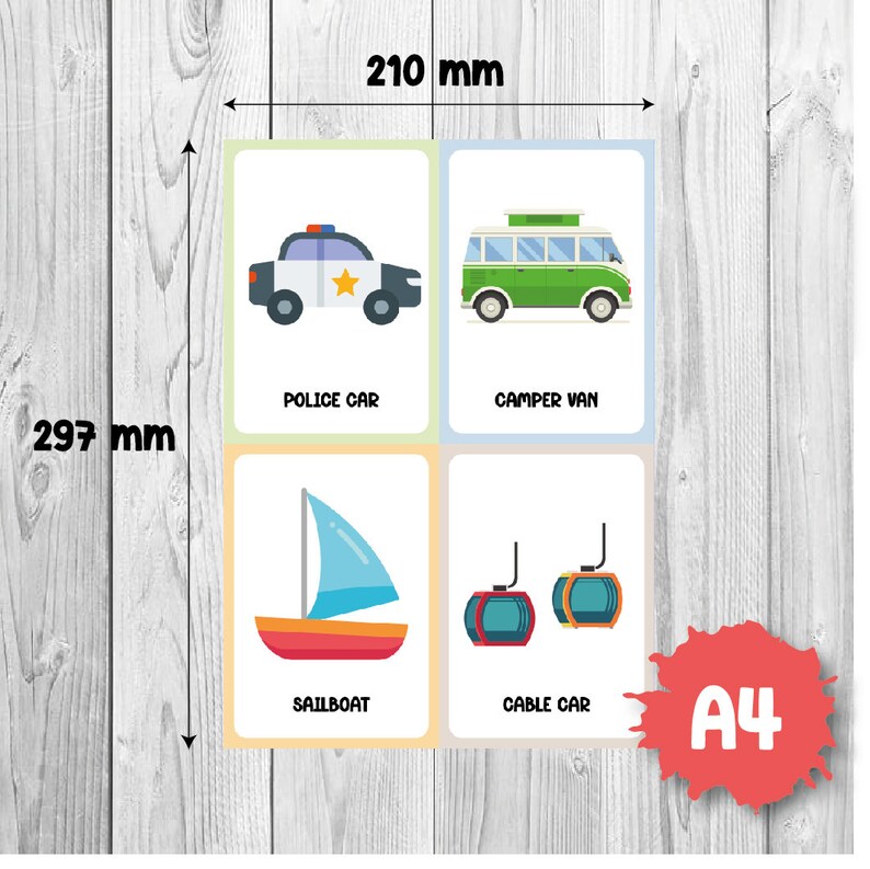 Transportation Cards Preschool Printable Flash Cards Transportation ...
