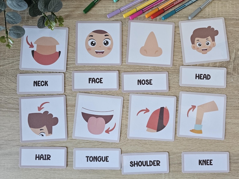 Body Parts Activity for Kids, Body Parts Matching Activity Printable ...