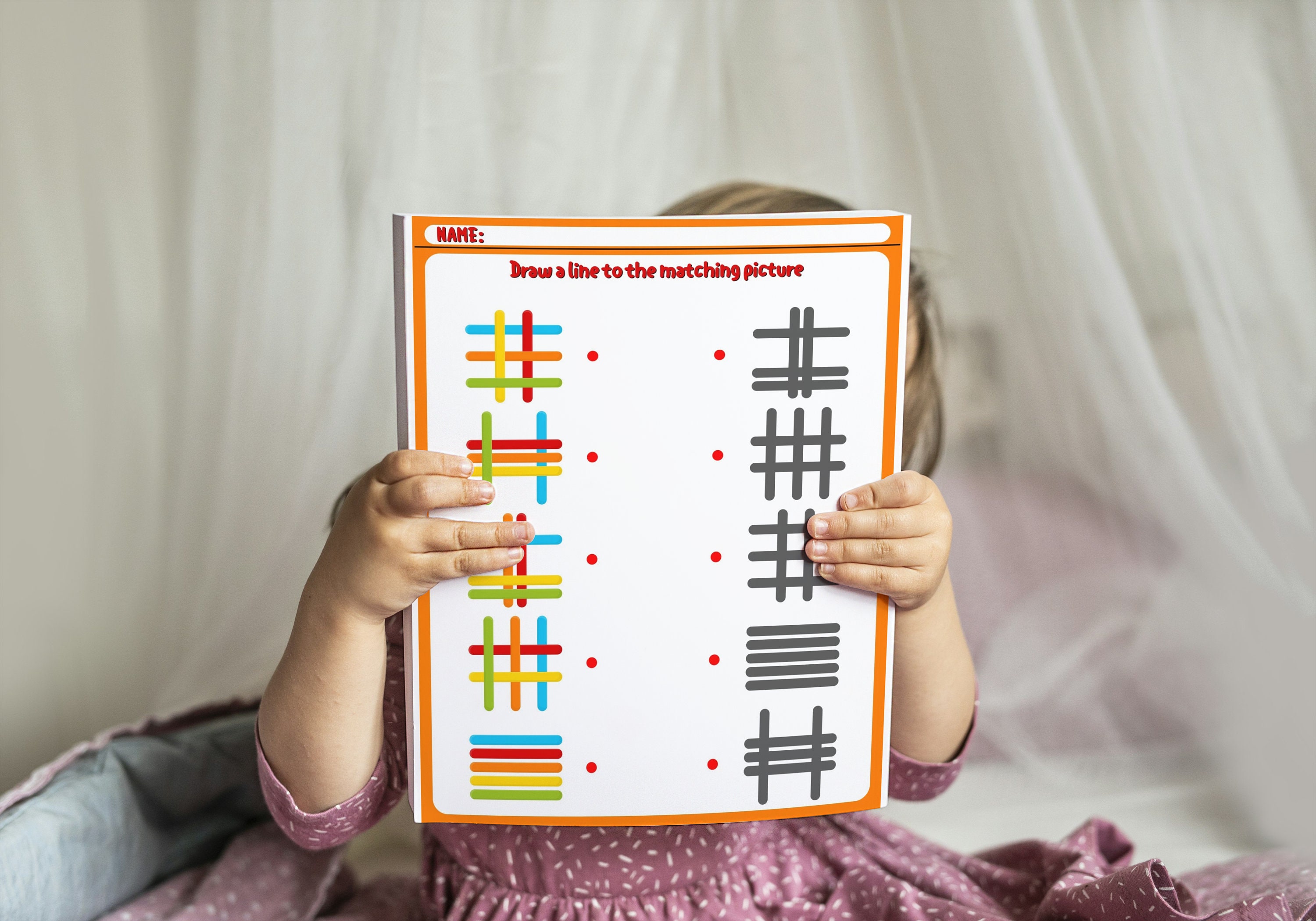 Printable Worksheets, Draw a Line to the Matching Picture 8.5x11 - Etsy