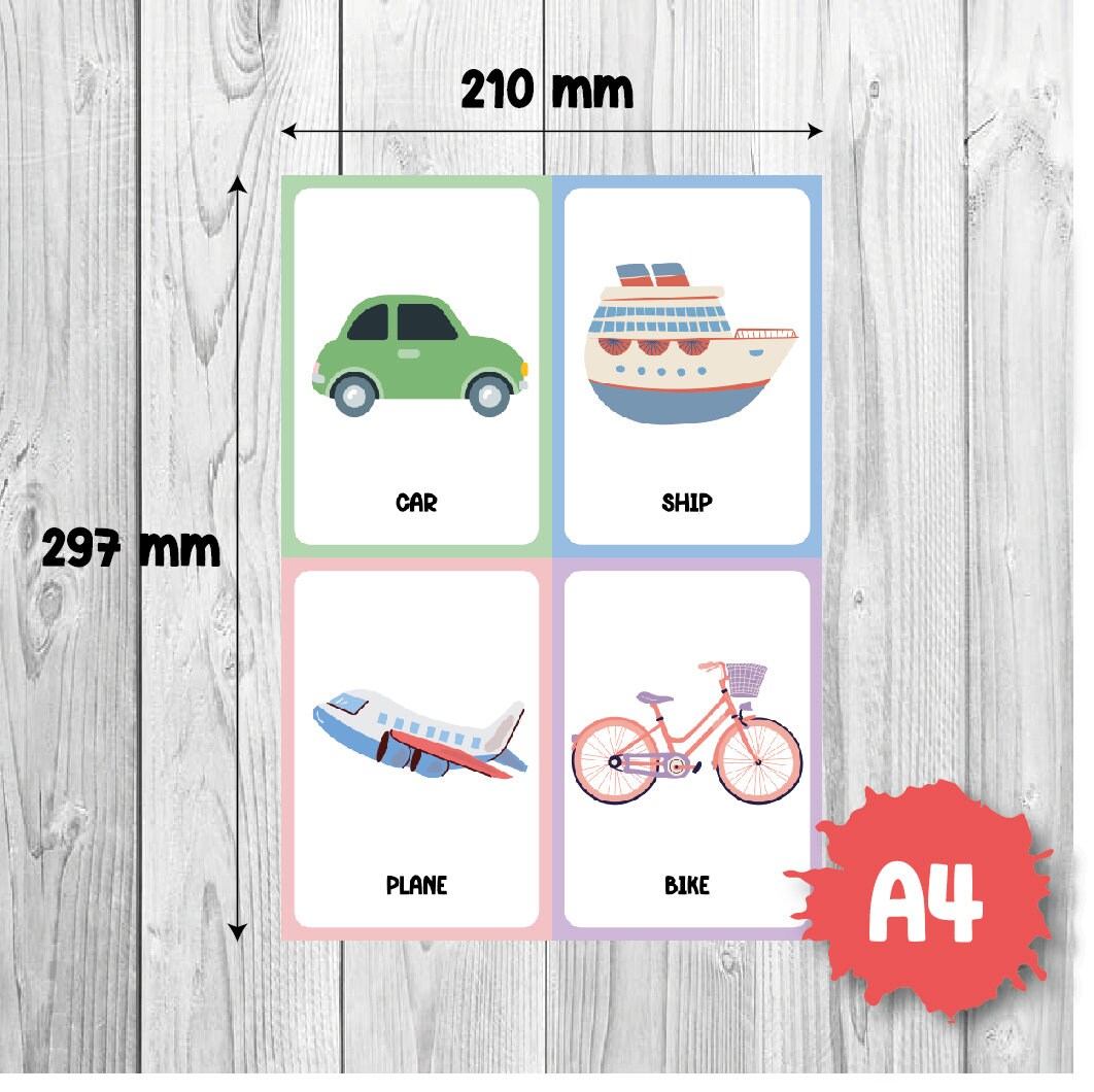 Transportation Cards Preschool Printable Flash Cards Transportation ...
