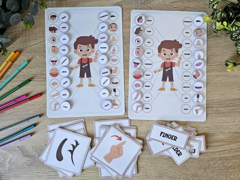 Body Parts Activity for Kids, Body Parts Matching Activity Printable ...