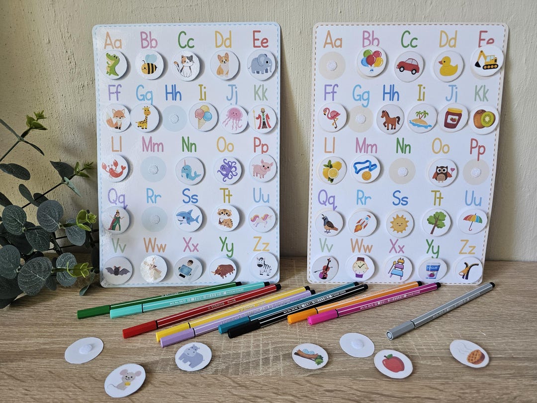 Beginning Sounds, Printable Alphabet Game, Educational Game, ABC Busy ...
