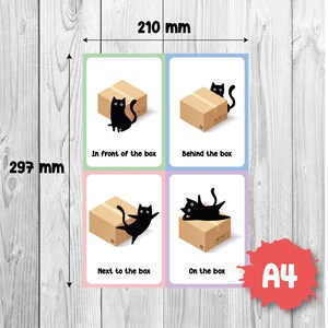 Prepositions Digital Printable Flashcards, Printable Positional ...