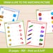 Printable Worksheets, Draw a Line to the Matching Picture 8.5x11 - Etsy