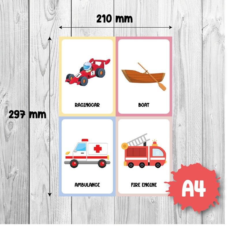 Transportation Cards Preschool Printable Flash Cards Transportation ...
