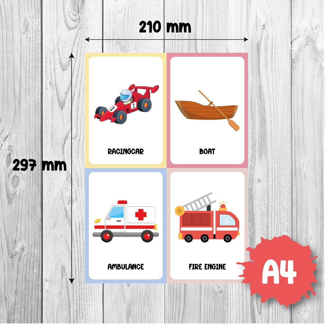 Transportation Cards Preschool Printable Flash Cards Transportation ...