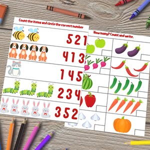 Counting 1-5 Worksheets - Etsy