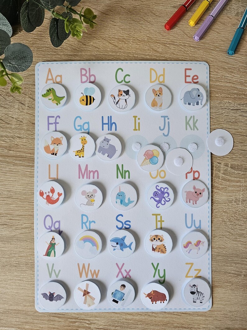 Beginning Sounds, Printable Alphabet Game, Educational Game, ABC Busy ...
