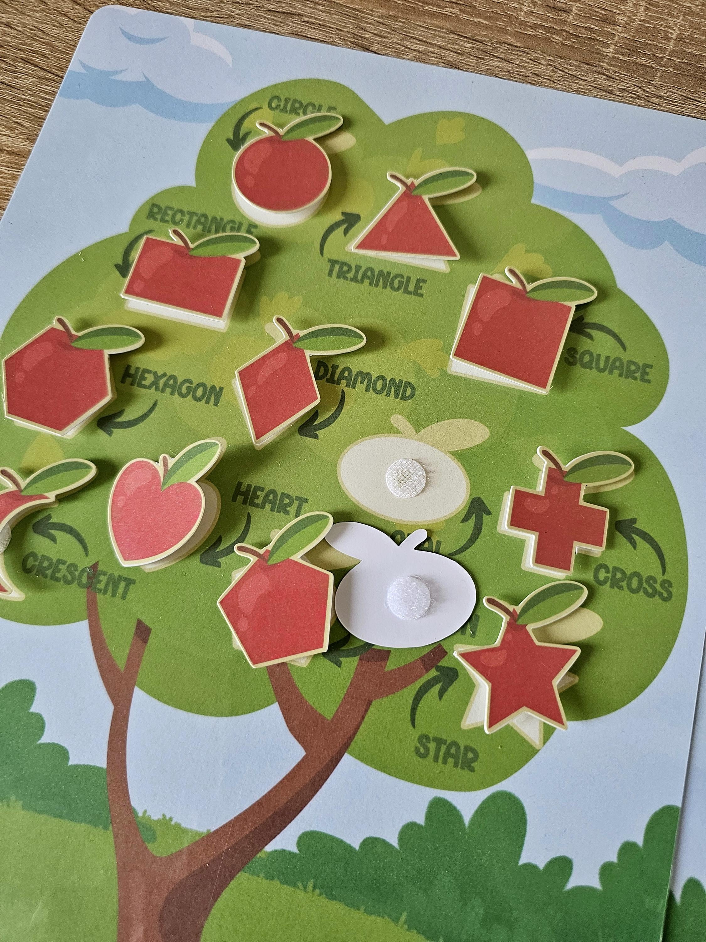 2D Shape Matching Printables Red Apples Pretend Play Activity Toddlers ...