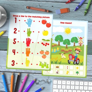 Farm Worksheets (counting 1-5, Find the Diference, Find Identical, Plus ...