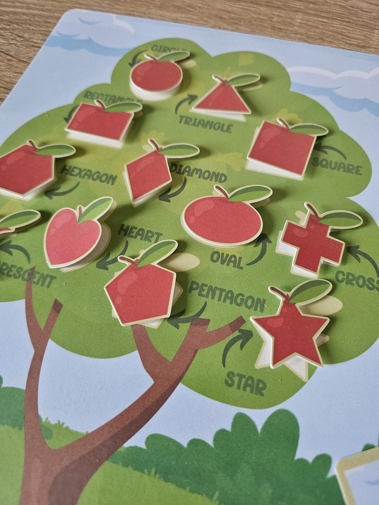 2D Shape Matching Printables Red Apples Pretend Play Activity Toddlers ...