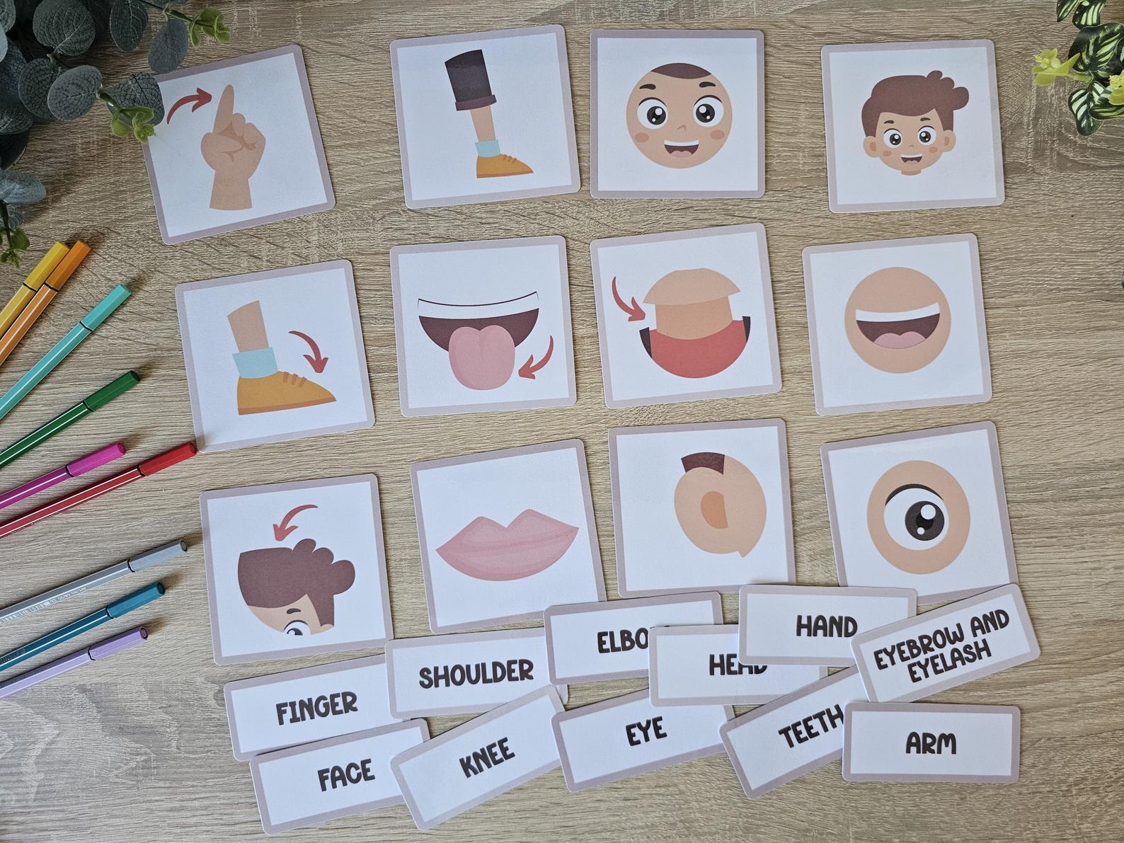 Body Parts Activity for Kids, Body Parts Matching Activity Printable ...