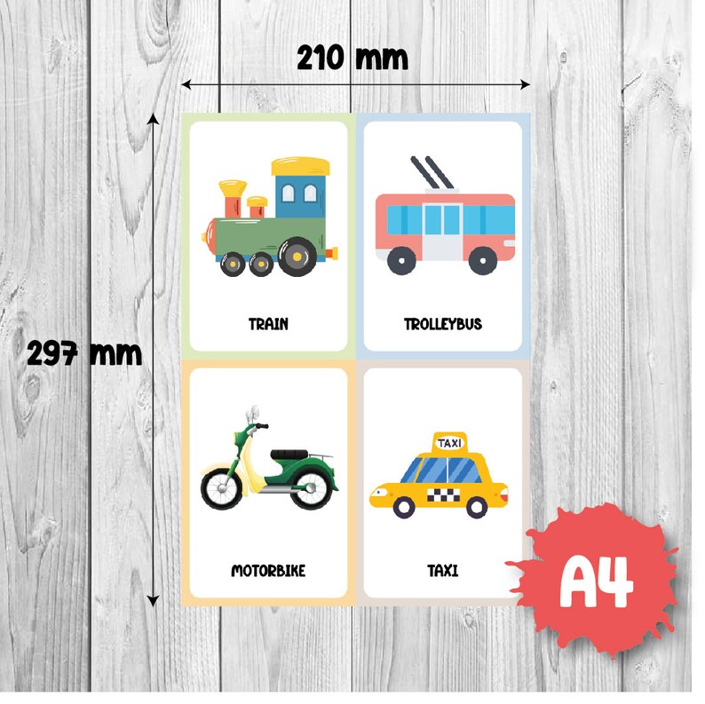 Transportation Cards Preschool Printable Flash Cards Transportation ...