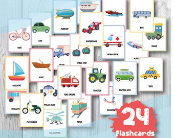 Transportation Cards Preschool Printable Flash Cards Transportation ...