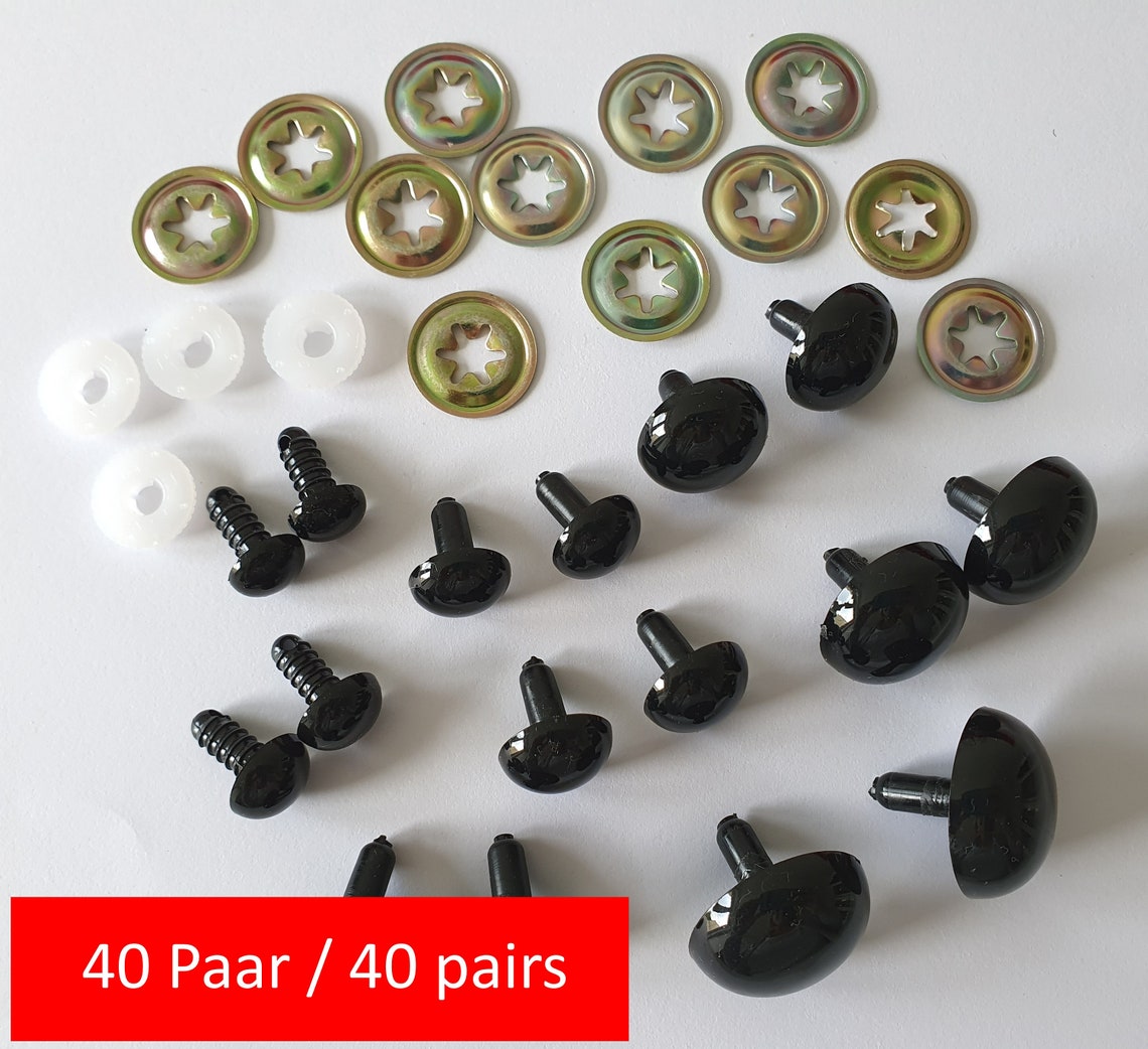BULK PACK BIG 40 pairs safety eyes in 8 sizes | Etsy