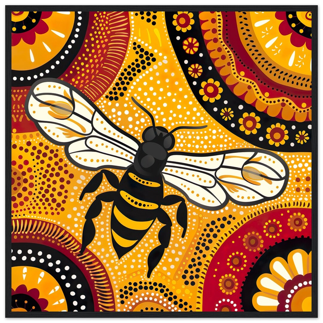 Ancient Australian Indigenous-style Bee Design Premium Matte Paper ...