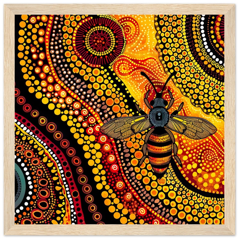 Ancient Bee Aboriginal-inspired Art Premium Matte Paper Wooden Framed ...