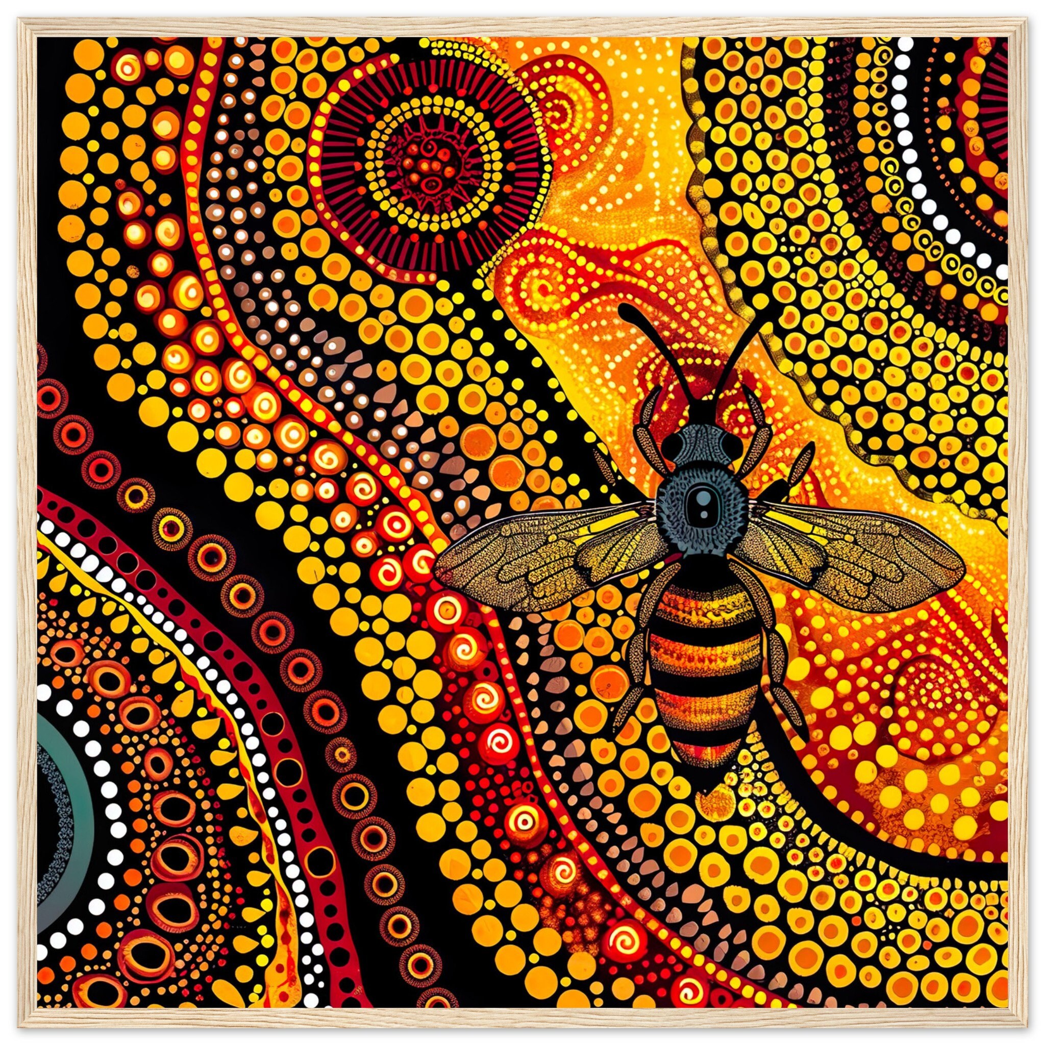 Ancient Bee Aboriginal-inspired Art Premium Matte Paper Wooden Framed ...