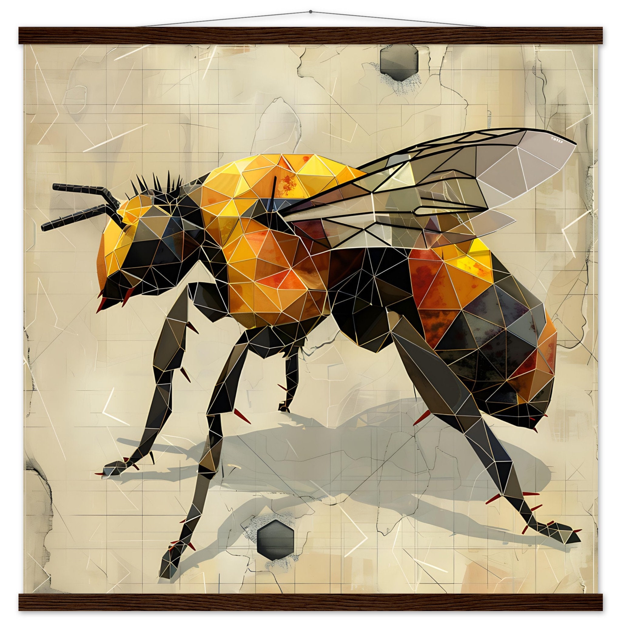 Cubism Bee Poster With Hanger Premium Matte Paper - Etsy