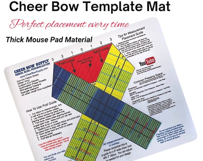 Cheer Bow Template Mat and Graphic Placement Guide - Etsy