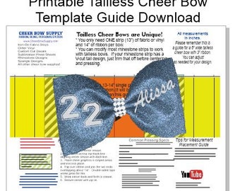 Printable Cheer Bow Template and Loop Graphic Placement Guide PDF ...