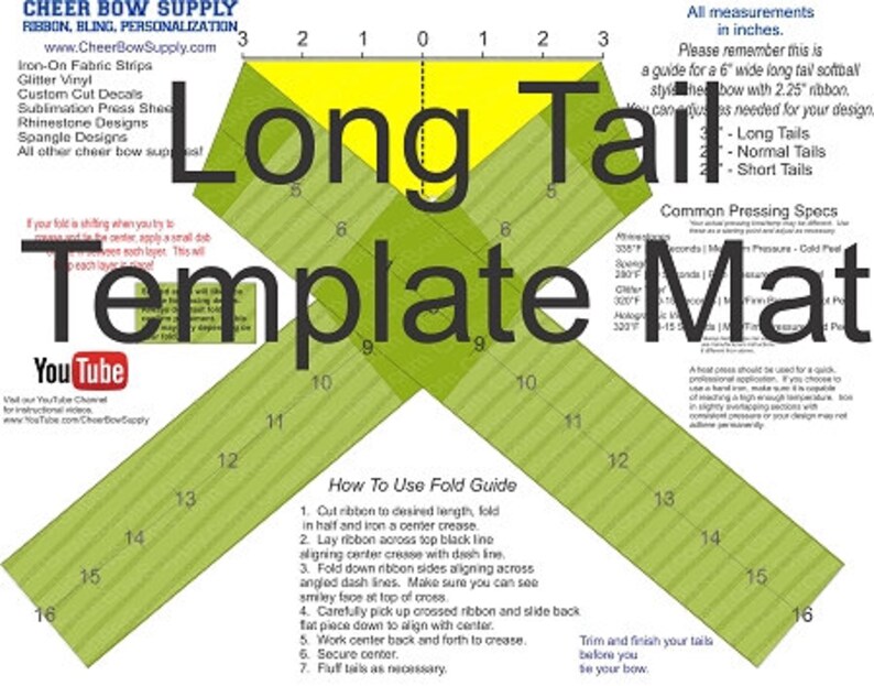 Softball Bow Template Mat And Graphic Placement Guide Etsy
