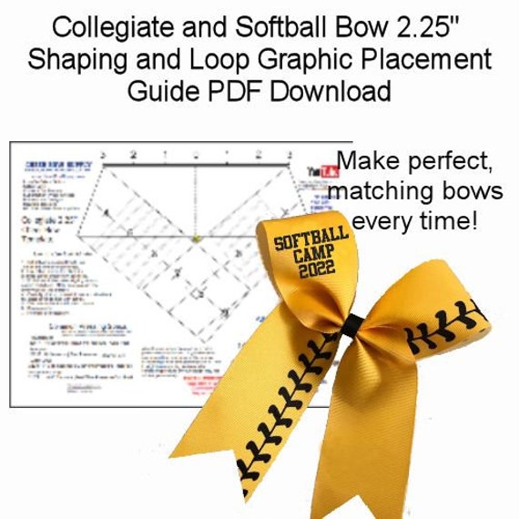 Collegiate and Softball Printable Cheer Bow Template and Loop - Etsy