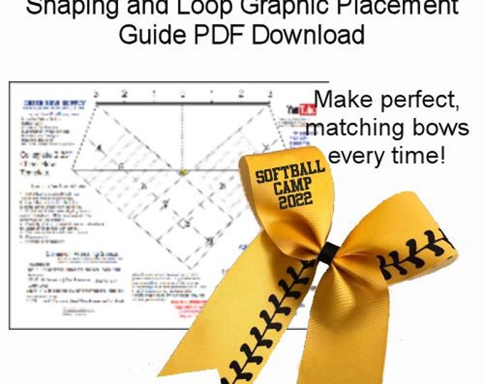 Complete Set of Printable Cheer Bow Template and Loop Graphic Placement ...