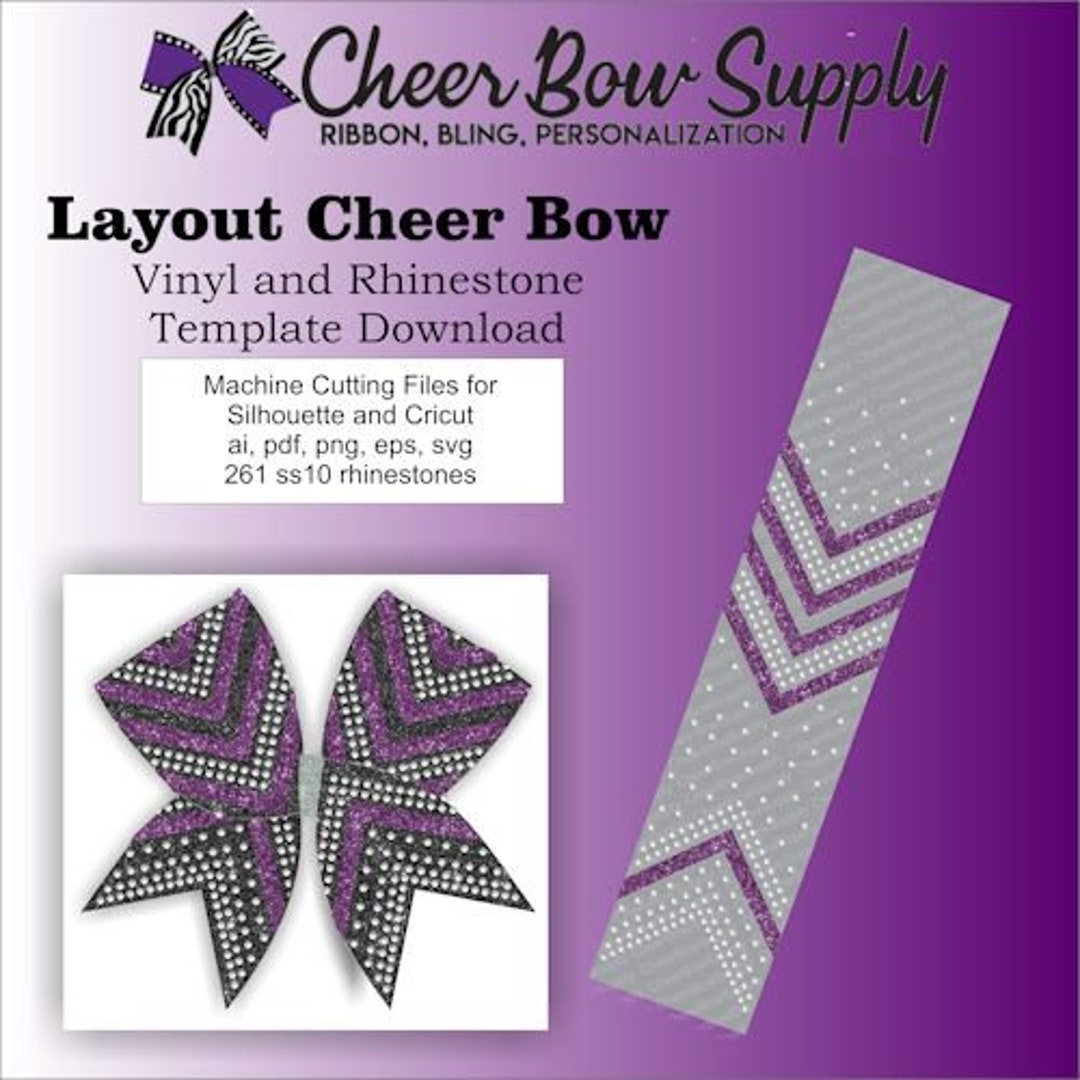 Layout Rhinestone and Vinyl or Sublimation Mixed Media 3" Cheer Bow ...