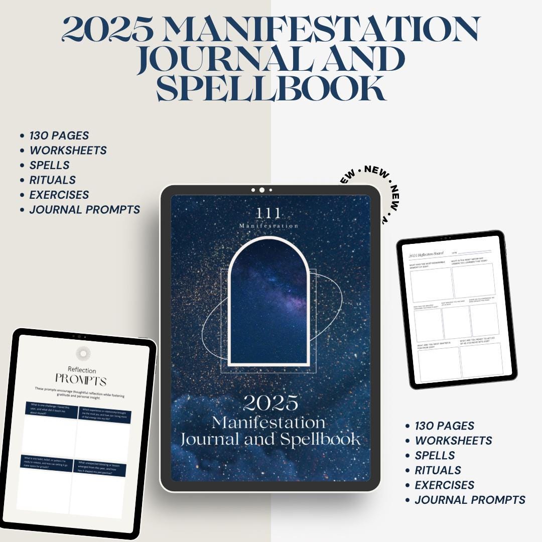 2025 Manifestation Journal & Spellbook: Law of Attraction Workbook ...