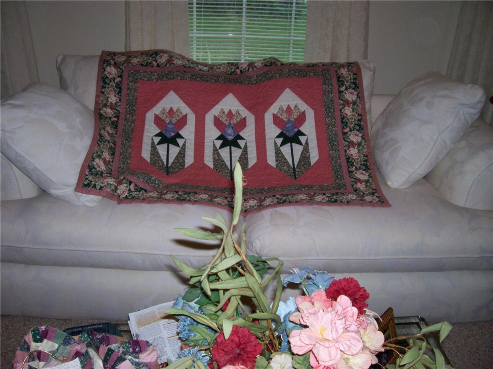 A Beautiful Mauve Wall Quilt and Two Pillows to | Etsy