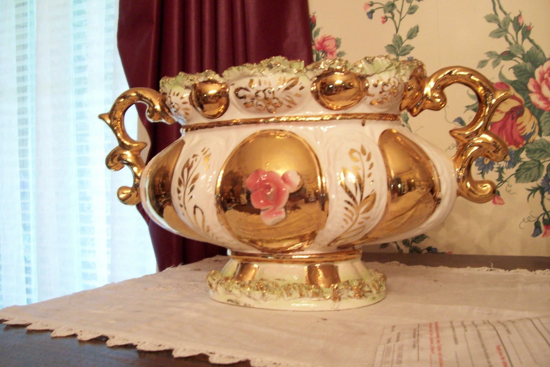 Beautiful Italian Vase Trimed in Gold - Etsy